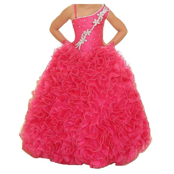BNY Corner | Dresses | Big Girl One Shoulder Strap Pageant Gown Wedding ...